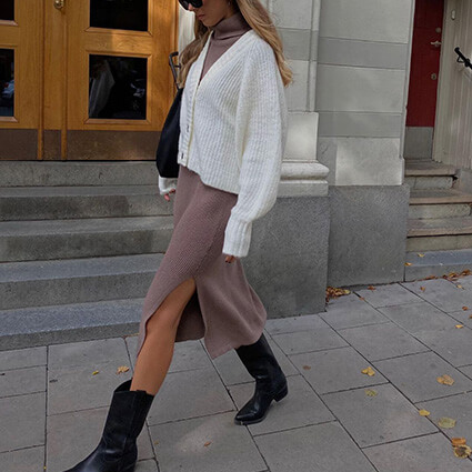 We're Obsessed With This Layered Knit Outfit