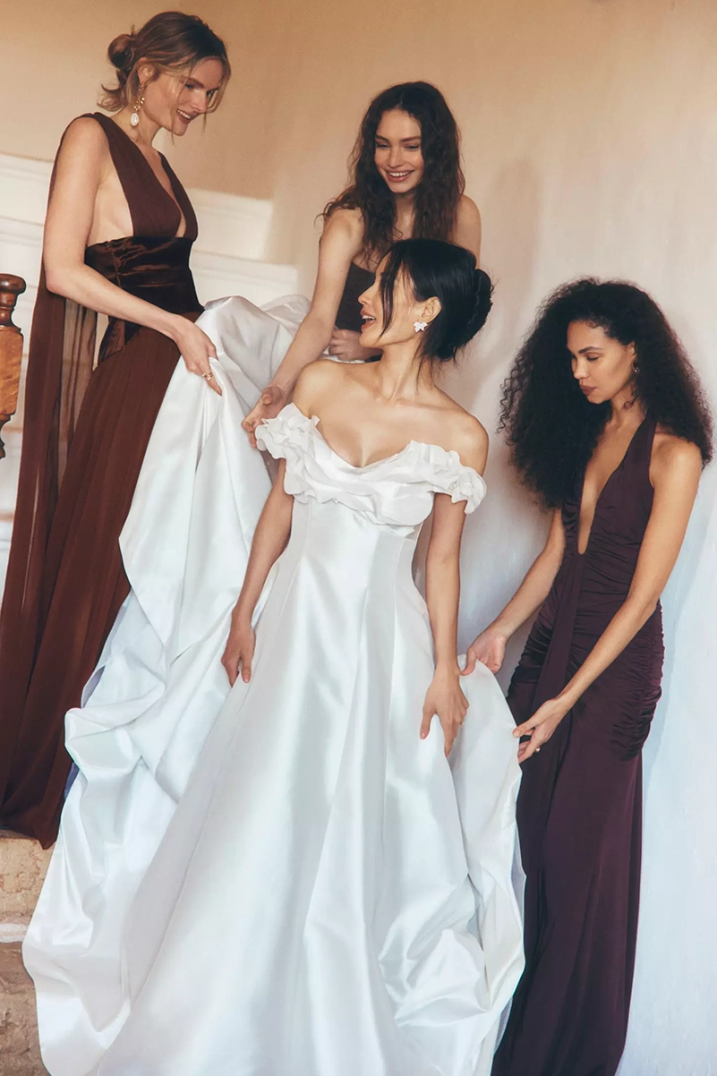 Anthropologie Weddings Bridal Trends 2026, Satin Dresses And Pearl ...